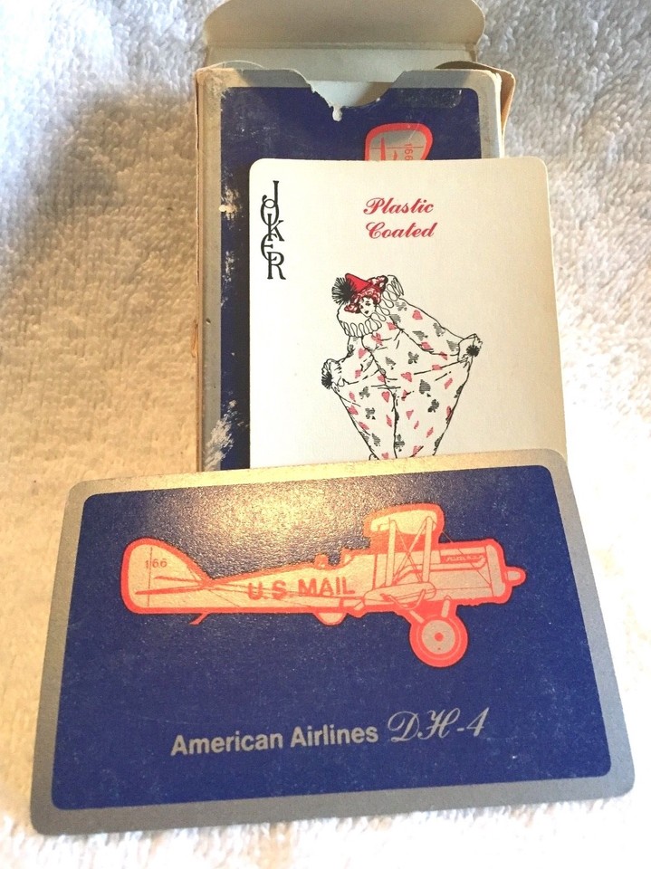 VINTAGE TRANSPORTATION AVIATION American Airlines PLAYING CARDS POSTAL ...