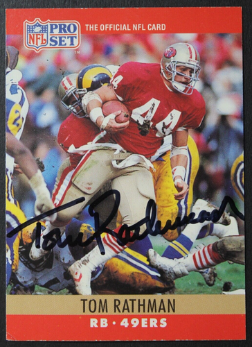 Tom Rathman San Francisco 49ers Nebraska Autographed Signed 1990 Pro ...