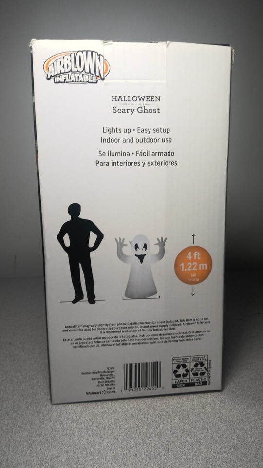 NEW Gemmy Halloween Scary Ghost Airblown Inflatable 4 ft Lights Up | eBay