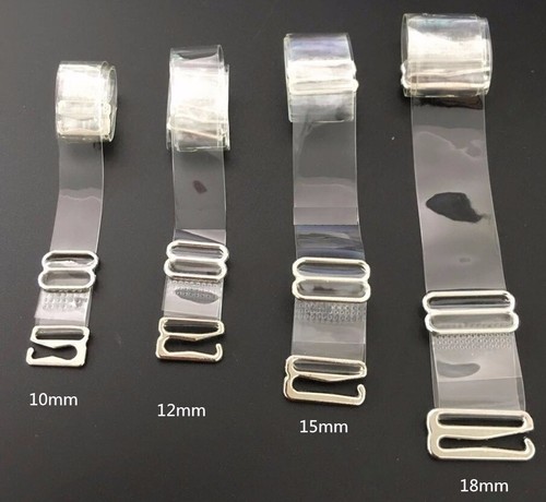 Invisible Clear Elastic Bra Straps Non-Slip Metal Hook Transparent ...