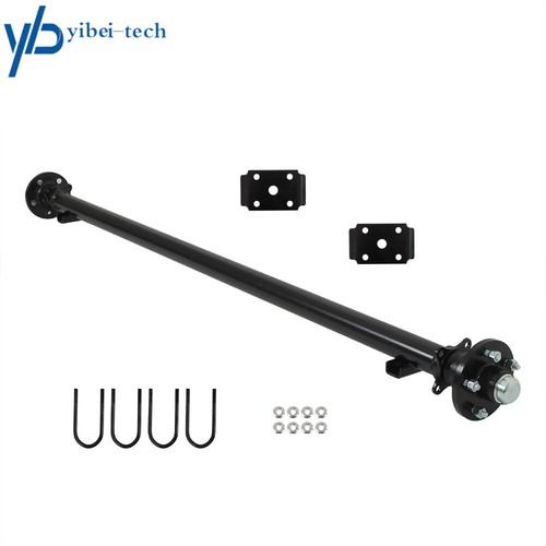 3500lb Axle Complete 5 lug Boat Trailer Cargo Dump RV Utility Axle w/ U ...