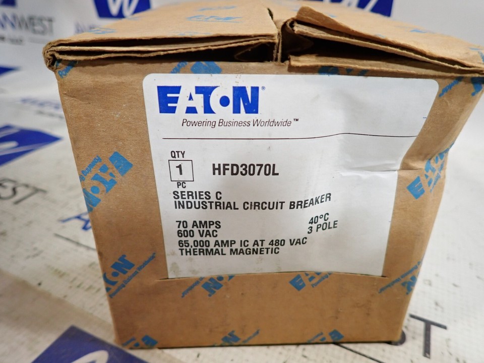 New Surplus EATON HFD3070 70 amp 3 pole 65kA@480v Circuit Breaker | eBay
