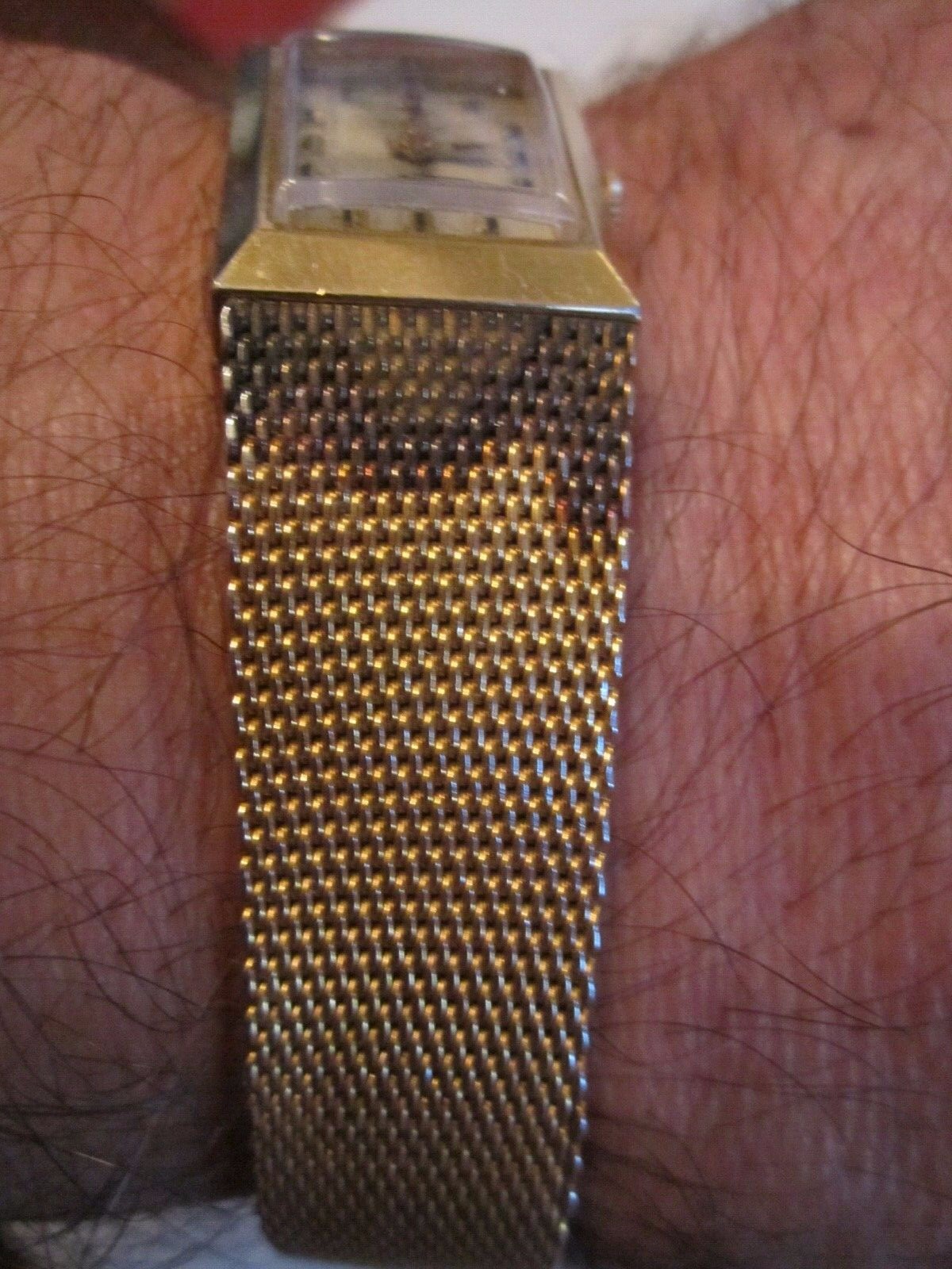 VINTAGE TIMEX ELECTRIC TANK WATCH - GOLD TONE MESH BAND - TUB SC-6 | eBay