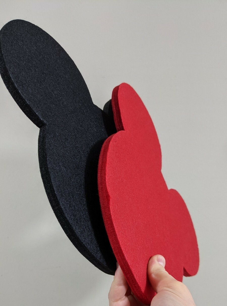 Disney Felt mats pads black Mickey Mouse heads Ears from EA individual ...