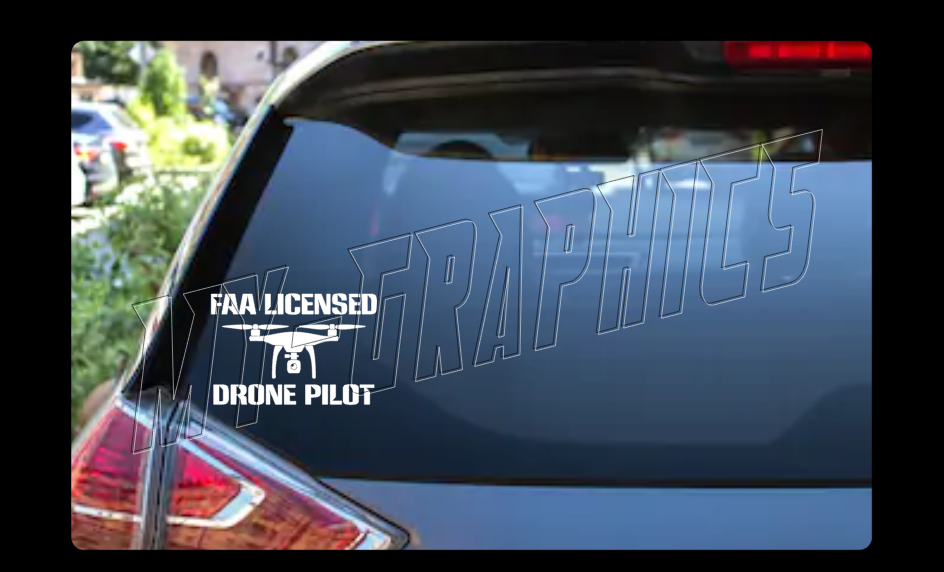 FAA LICENSED DRONE PILOT WHITE VINYL DECAL FOR WINDOW CAR 6" | eBay