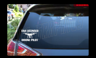 FAA LICENSED DRONE PILOT WHITE VINYL DECAL FOR WINDOW CAR 6" | eBay