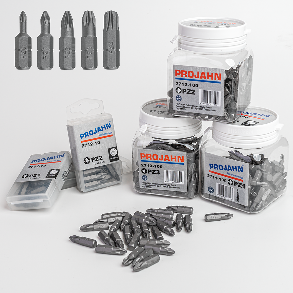 PROJAHN PZ 25mm Bit für Kreuzschlitz Schrauben wahlweise PZ0 PZ1 PZ2 ...