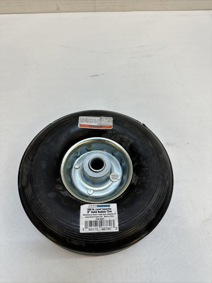 8" Replacement Hard Rubber Tire Wheel Solid & Rim for Dolly Hand Cart ...