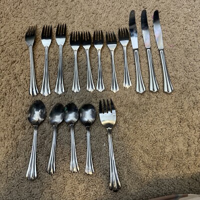 Oneida Stainless Flatware -Glossy) 16 Pc Set ONEIDA USA" | eBay