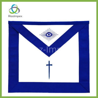 MASONIC BLUE LODGE OFFICER APRON HAND EMBROIDERED - TYLER BEST QUALITY ...