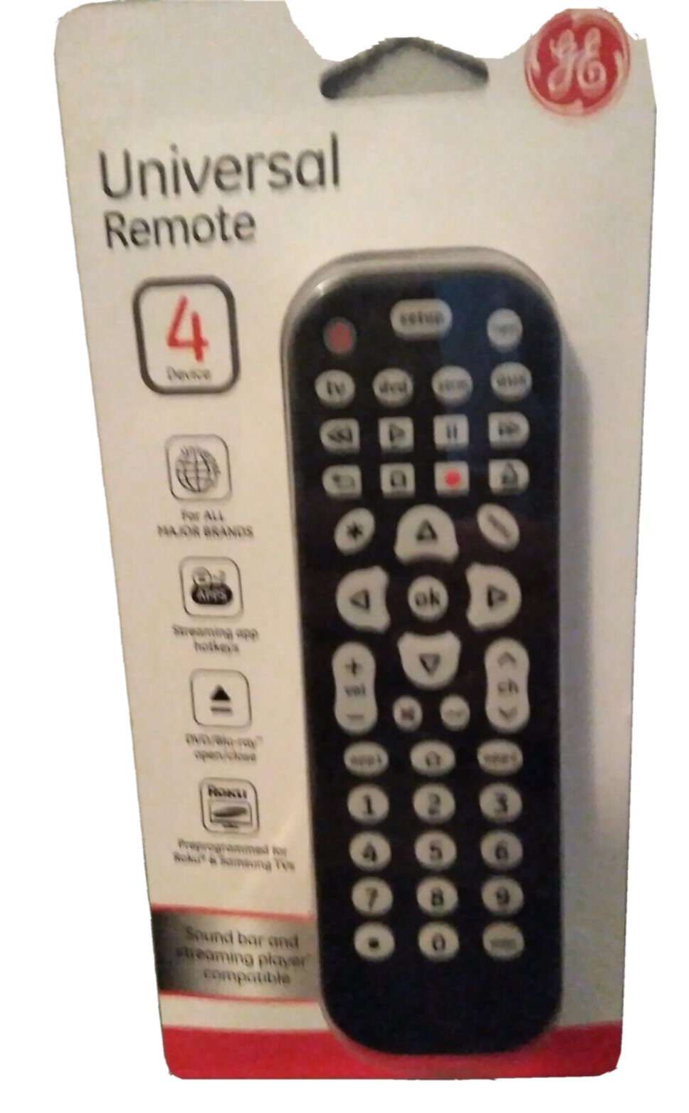 GE Universal Remote Control 4-Device Configuration for all Brands ...