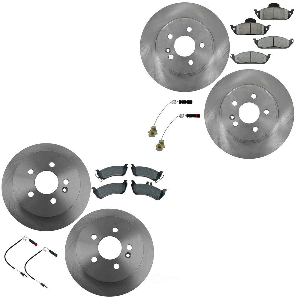 Disc Brake Kit-Semi-Metallic Brake Pad and Rotor Kit with Pad Wear ...