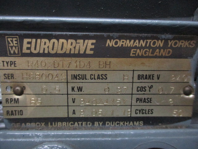 SEW-EURODRIVE R40-DT71D4-BH UNMP | eBay