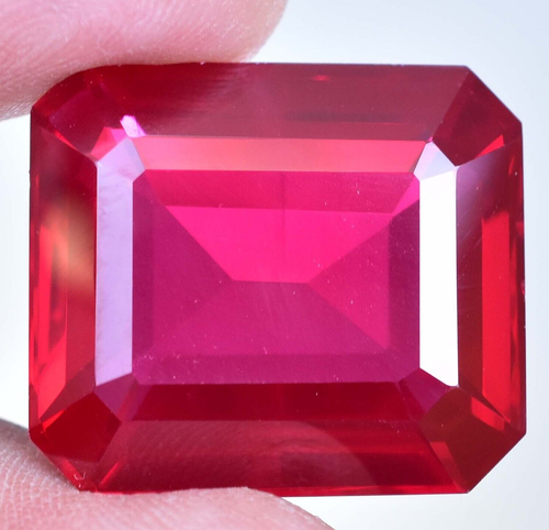 55.75 Ct Natural Mozambique Blood Red Ruby Certified Flawless Octagon ...
