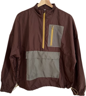 Fabletics Women's Medium Shawn Cropped Half Zip Jacket Chicory Coffee ...