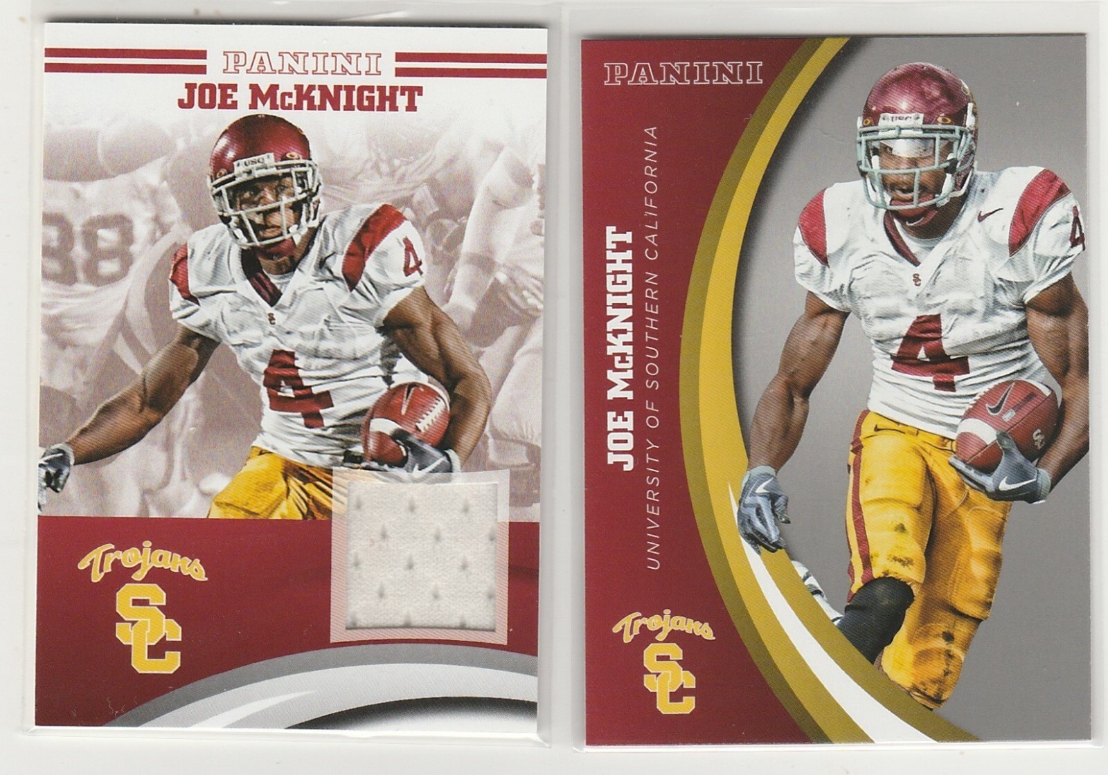 JOE MCKNIGHT 2015 USC PANINI COLLEGIATE GAME WORN JERSEY RELIC PATCH JM ...