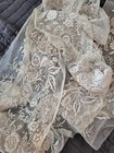 ANTIQUE EMBROIDERED LACE NET OLD STOCK WIDE YARDAGE 15ft. GORGEOUS 😍 | eBay