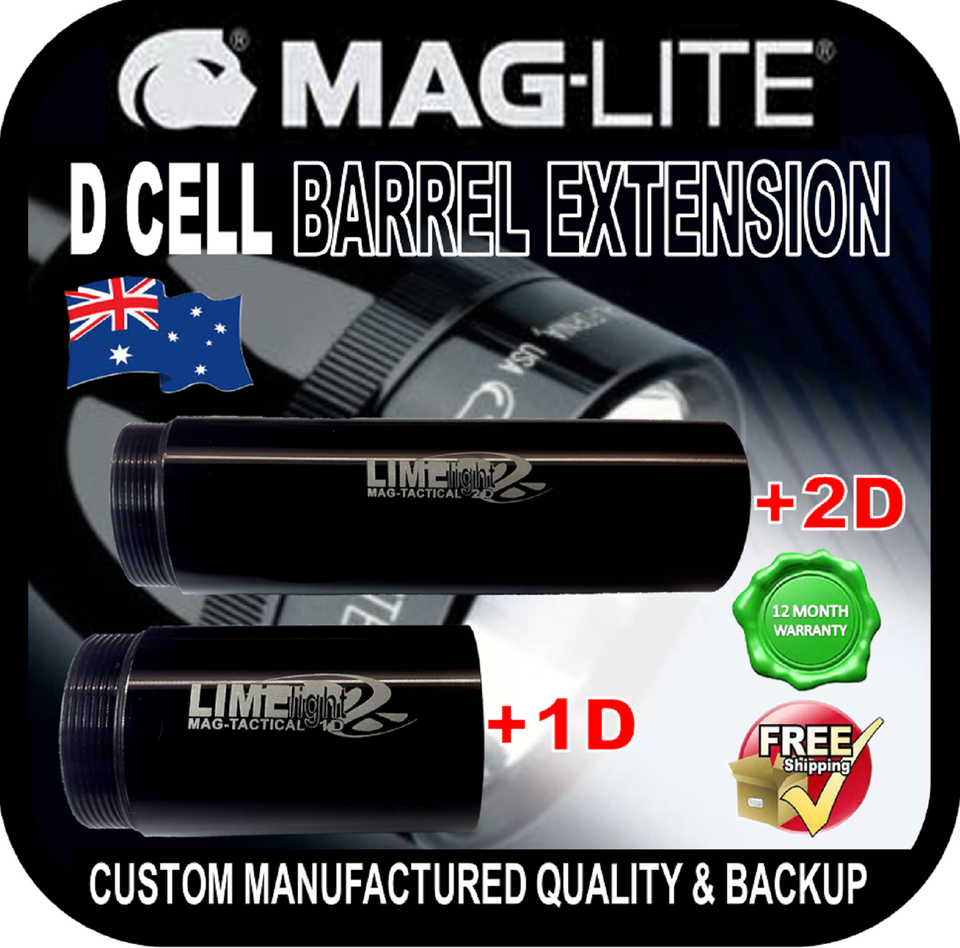 MAGLITE UPGRADE CONVERSION C/D BARREL EXTENSION BODY TUBE 2-6 CELL ...