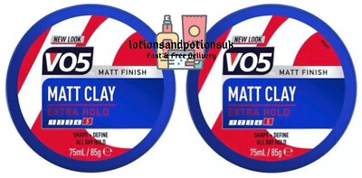 2 X Vo5 MATT FINISH Matt Clay EXTRA HOLD Hair Clay 75ML | eBay UK