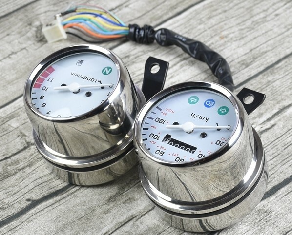 Motorcycle Mechanical Odometer Speedometer Engine Speed Universal Cafe ...