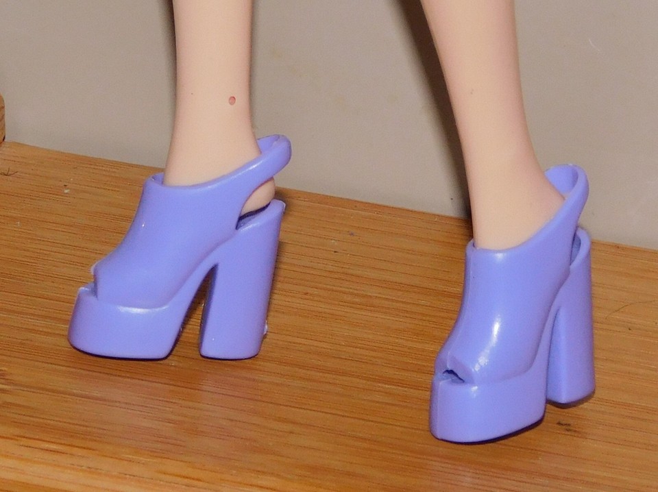 BARBIE PURPLE SANDALS MULES HEELS SHOES FIT FASHIONISTA MODEL FASHION ...