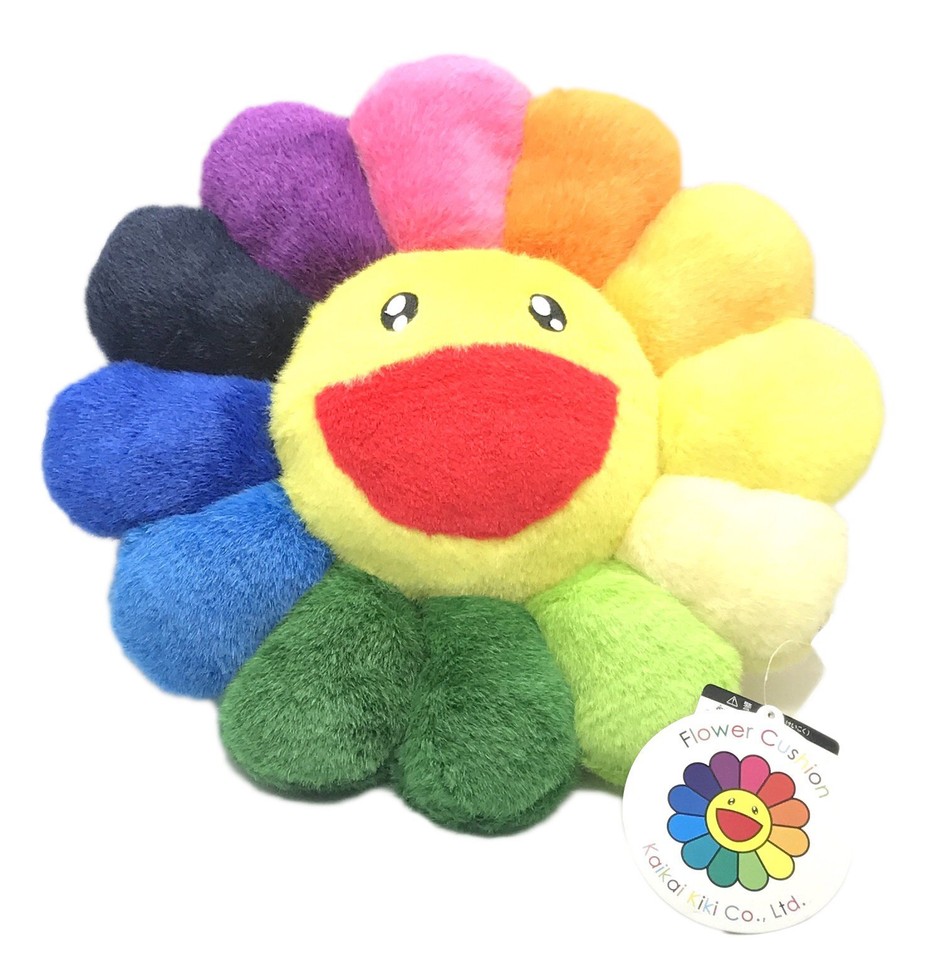 Takashi Murakami KaiKai Kiki Flower Cushion Pillow Rainbow 30cm From ...