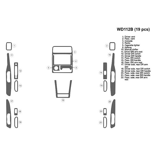 For Geo Tracker 96-97 B&I 2D Real Red Carbon Fiber Large Dash Kit 19 ...