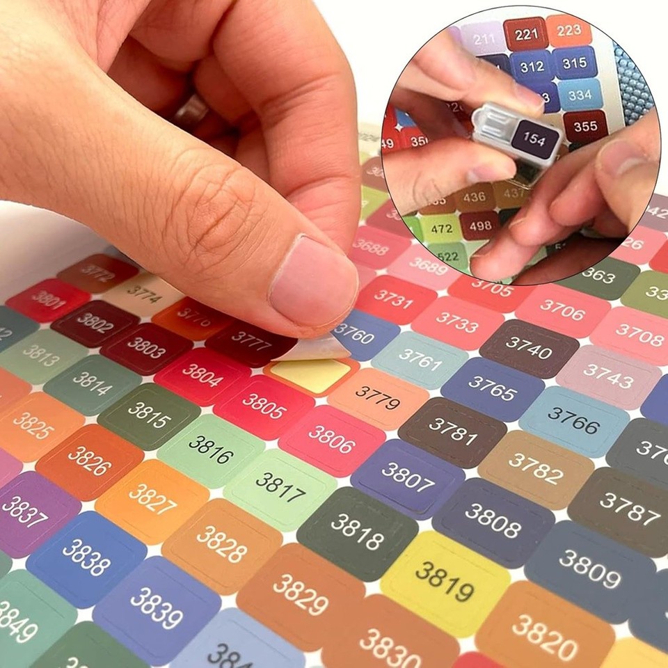 Sticker Label Set,Square Labels Colored Number Stickers, Art ...