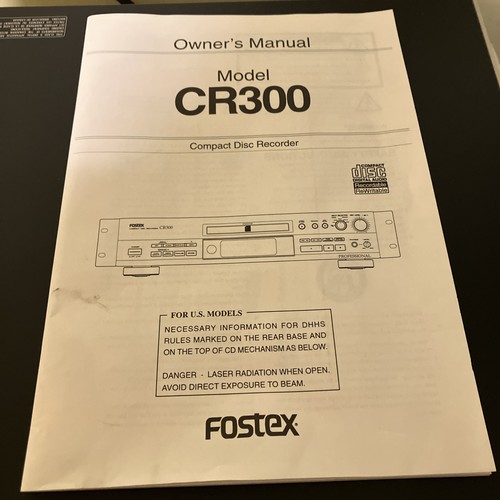 FOSTEX CR300 Professional CD-Player/CD-RECORDER CR-300 w/remote ...