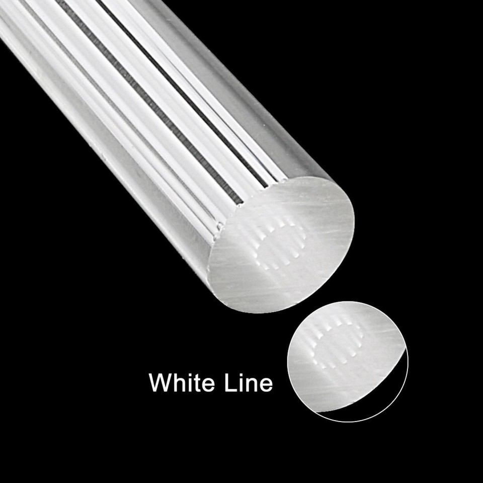2Pcs Solid Acrylic Round Rod Straight Light White Line PMMA Bar ...
