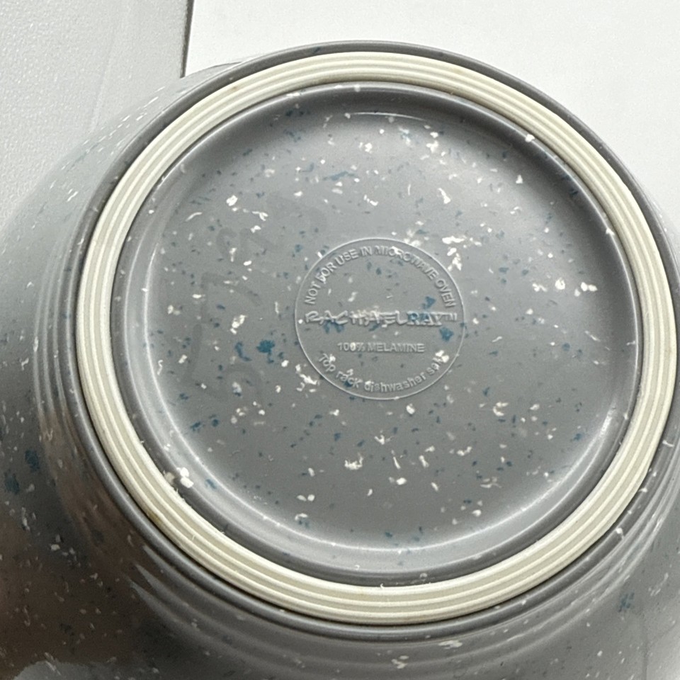 PRISTINE RACHAEL RAY GRAY CONFETTI 10” “GARBAGE/TRASH” MIXING BOWL VERY ...