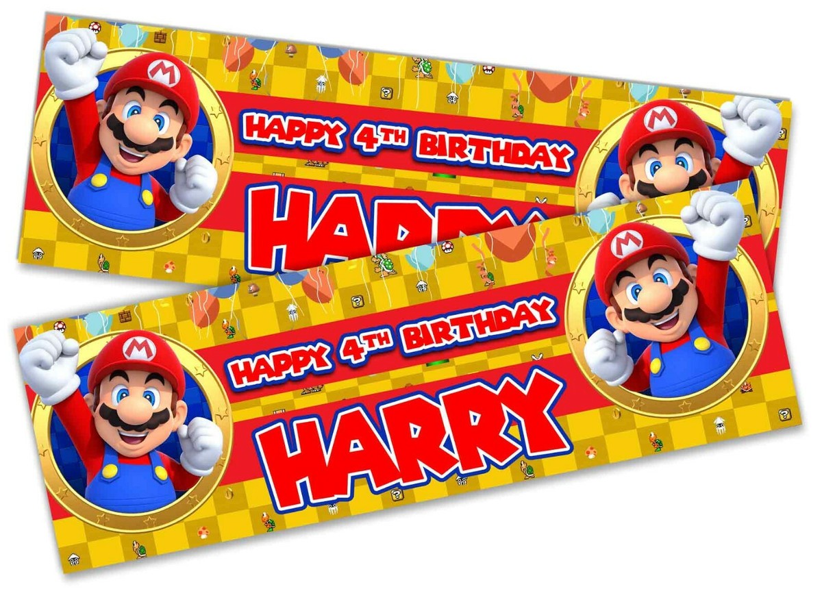 Etiquetas Super Mario Super Mario Water Bottle Label Sticker Birthday