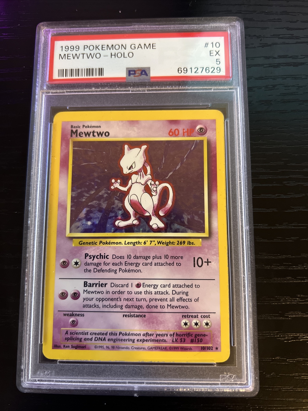 Pokémon TCG Mewtwo Base Set 10/102 Holo Unlimited Holo Rare PSA 5 | eBay