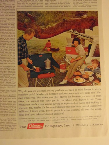 1961 COLEMAN Products Stove Cooler Family Cooking Out vintage print ad ...