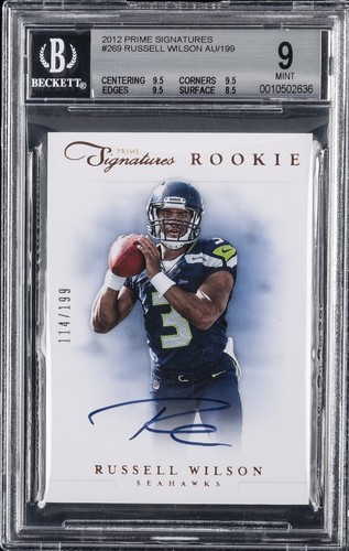 2012 PANINI PRIME SIGNATURES #269 RUSSELL WILSON ROOKIE RC /199 BGS 9 ...