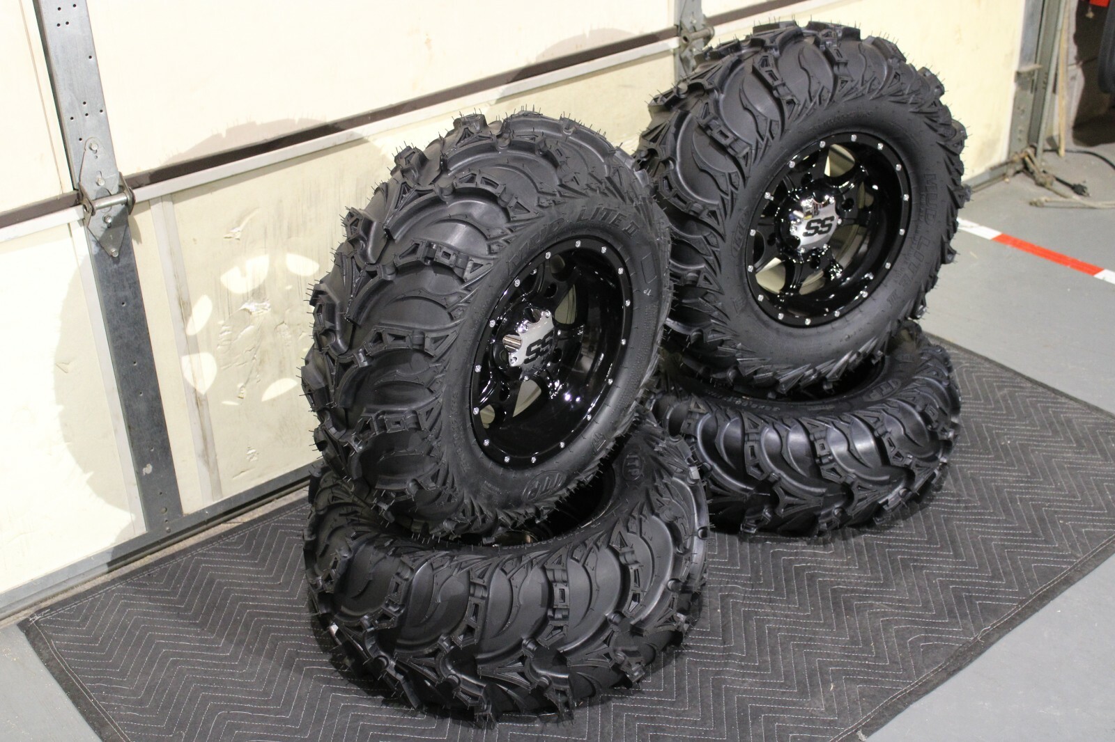 KAWASAKI MULE 4010 25" USA ITP MUD LITE II ATV TIRE & COBRA BLK WHEEL ...