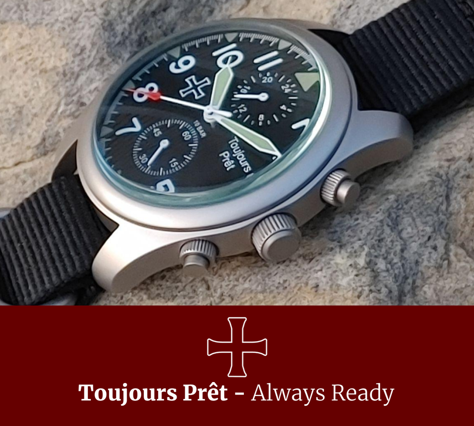 Toujours Pret GMT military field watch. Blasted stainless steel - domed ...