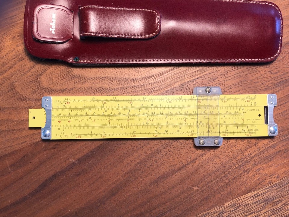 Pickett Pocket Slide Rule Model N600-ES Trig w Original Leather Case | eBay