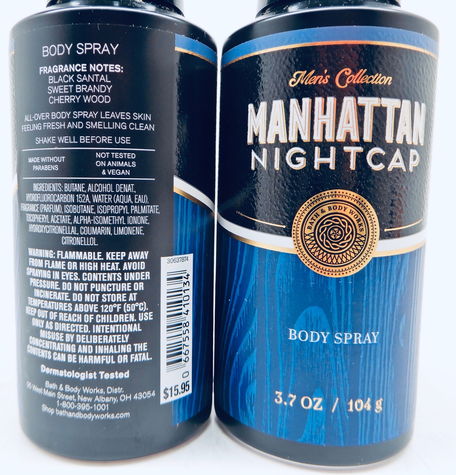 3 BATH & BODY WORKS MEN'S COLLECTION MANHATTAN NIGHTCAP BODY SPRAY MIST ...