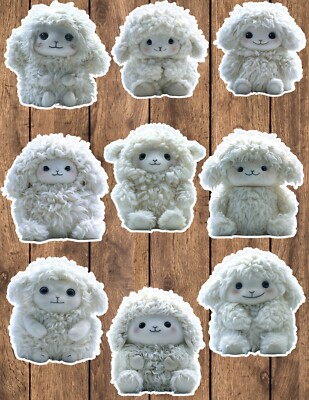 Cute Furry Yeti Die Cut Vinyl Stickers Set Notebook Laptop Waterbottle ...