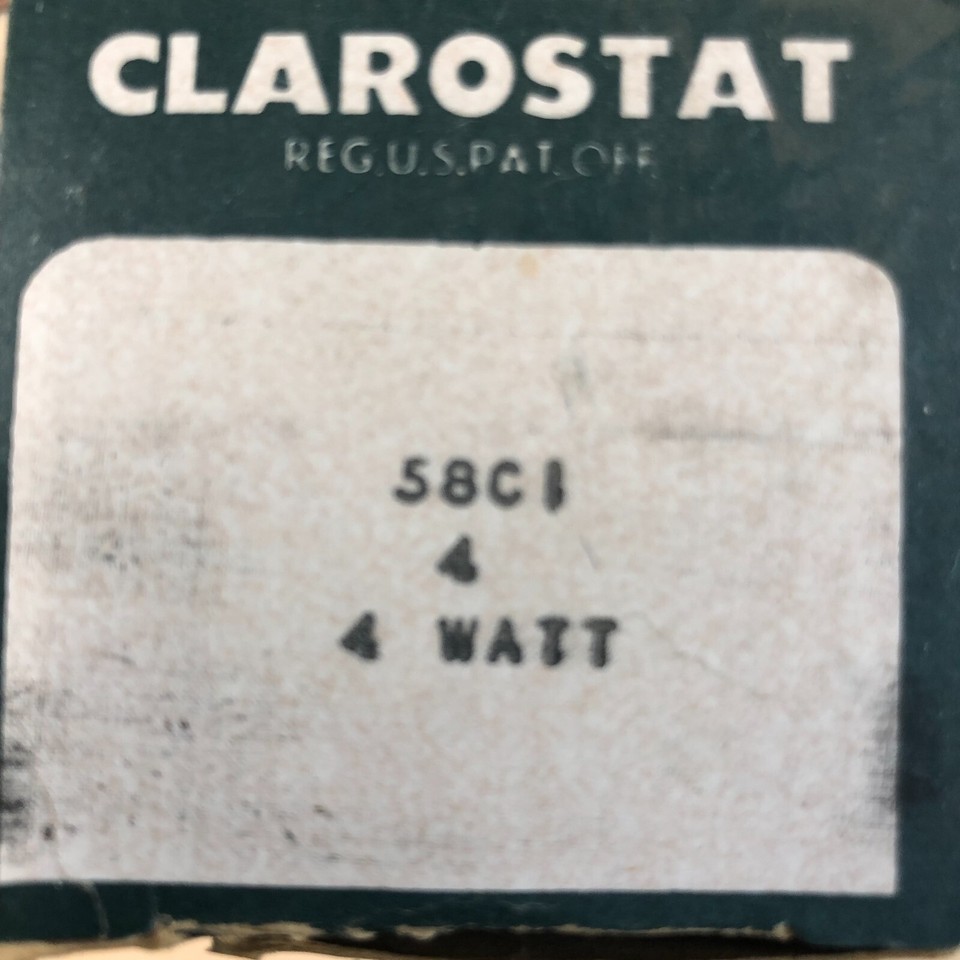 CLAROSTAT 58C1 Potentiometer 4 Ohms 4 Watts 58C1-4 | eBay