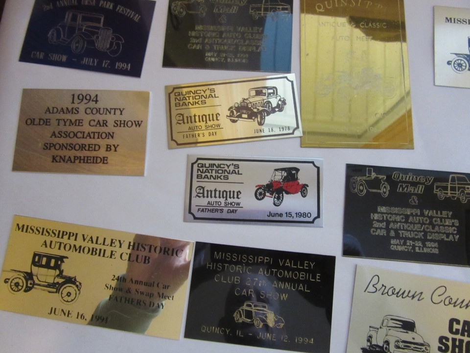 Vintage Classic Car Show Dash Plaques, 70 plus ,Western IL & Eastern MO ...