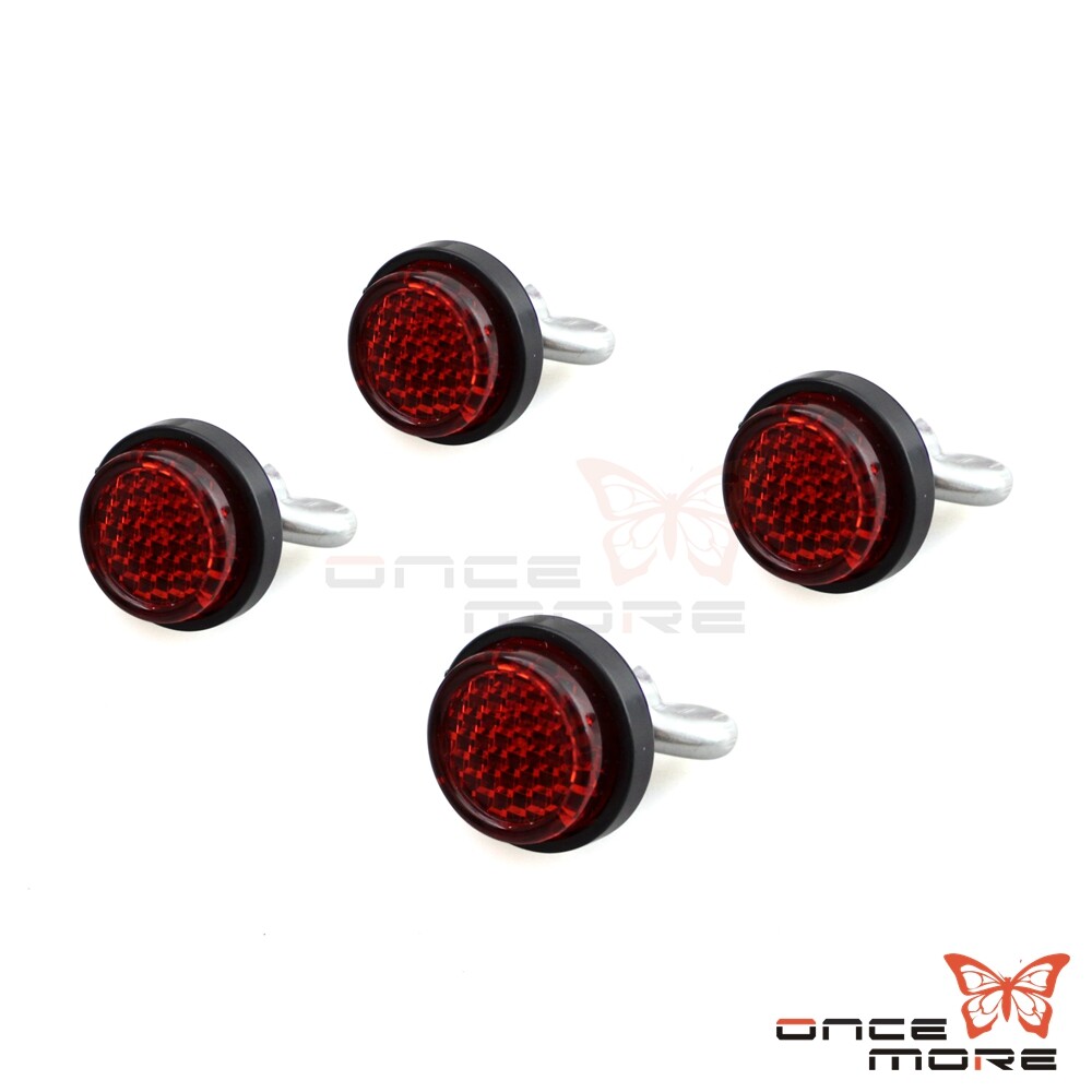Red Mini License Plate Bolt Reflectors For Motorcycle Truck Trailer ...