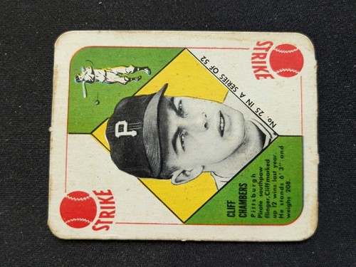 1951 Topps Red Back Baseball Card # 25 Cliff Chambers - Pittsburgh ...