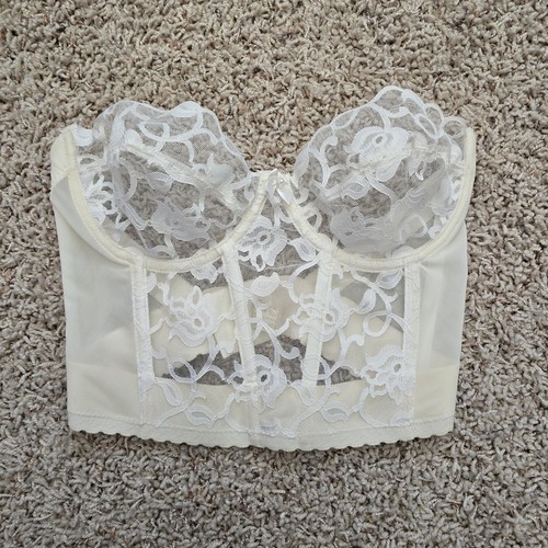 Vintage Victoria's Secret Cream Lace Bustier/ Corset Gold Label - 36C ...