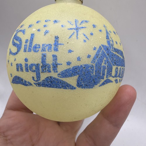 VTG Shiny Brite Glow Glo In The Dark SILENT NIGHT 3” H , 2 Christmas ...