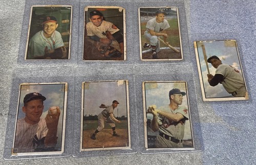 1953 Bowman Color Baseball Card Lot Stan Musial yogi Berra Whitey Ford ...