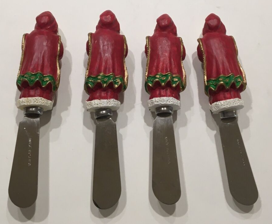Christmas Holiday Santa Claus Butter APPETIZER Knife Spreaders ST NICK ...
