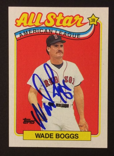 Wade Boggs Red Sox Yankees signed 1989 Topps baseball card 399 auto ...