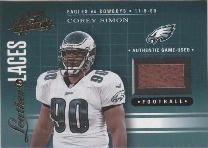2001 Playoff Absolute Memorabilia - Leather & Laces Corey Simon #LL8 ...